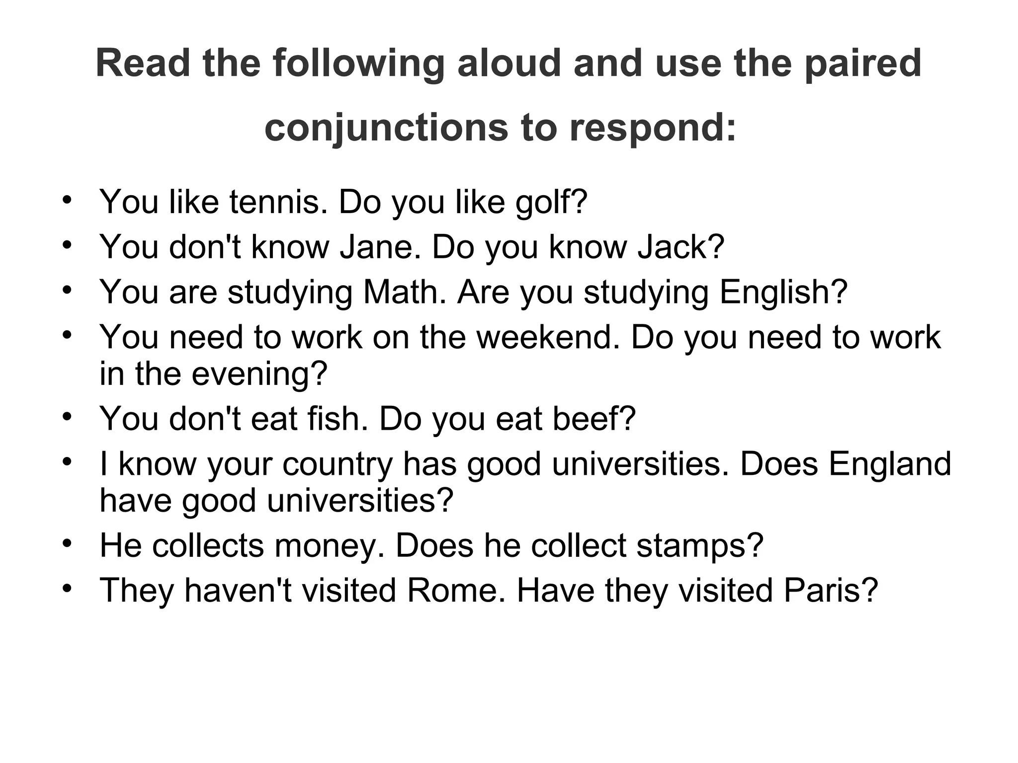 Paired conjunctions | PPT