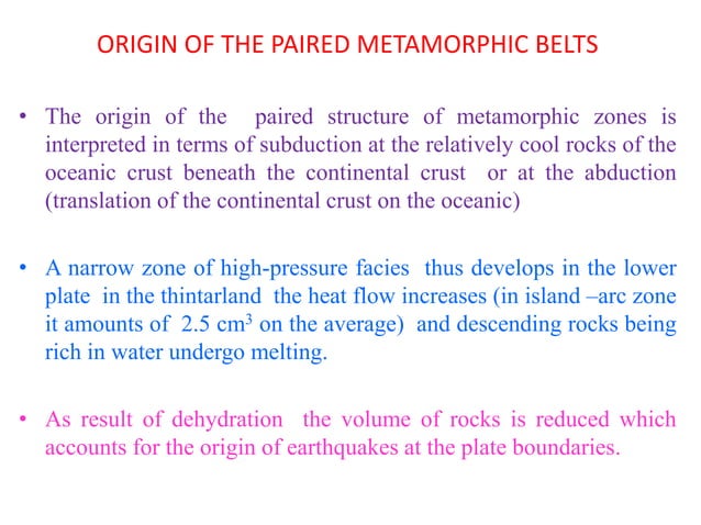 Paired metamorphic belts | PPTX | Geography | Science