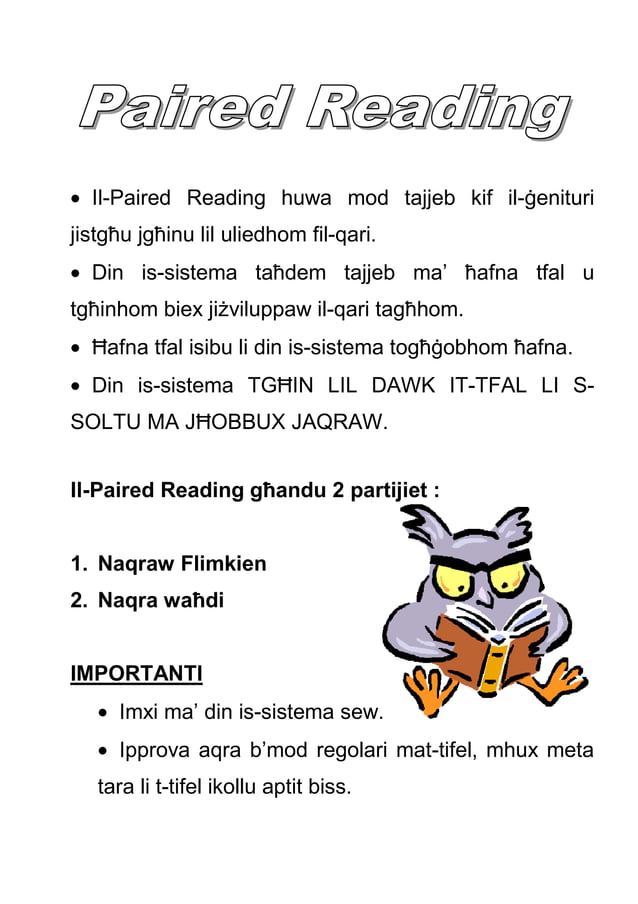 Paired Reading | PDF