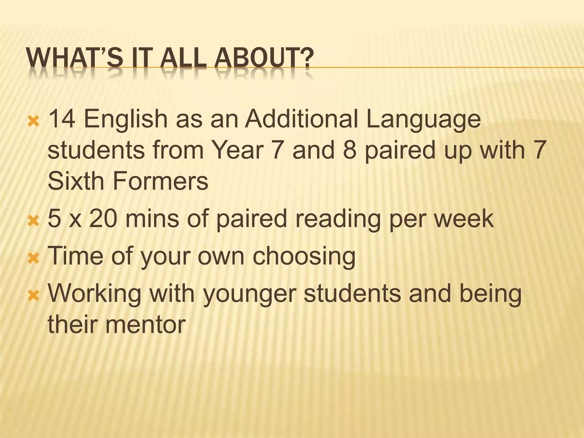 Paired Reading programme | PPTX
