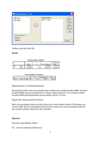 Paired sample t test | PDF