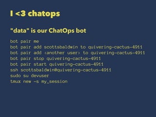 Pairing with tmux and vim for DevOps Days Austin 2015 | PPT