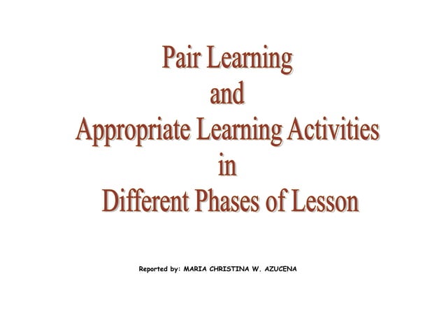 Pair learning and activities report (repaired) | DOCX