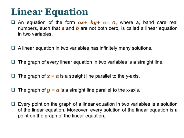 Pair Of Linear Equations In Two Variables For Classx Ppt Free Download