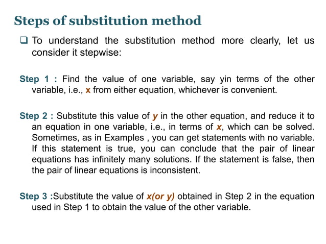 Pair of linear equations in two variables for classX | PPT