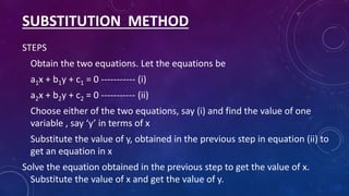 Pair of linear equation in two variable | PPTX