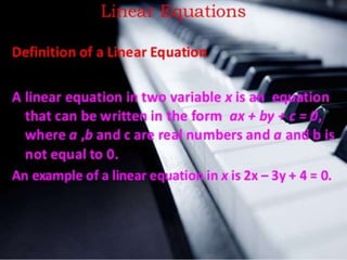 Pair of linear equation in two variables | PPTX