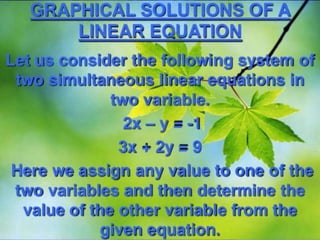 Pair of linear equation in two variables | PPTX