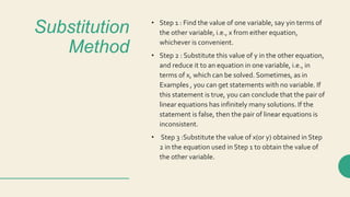 Pair of linear equations in 2 variables | PPT