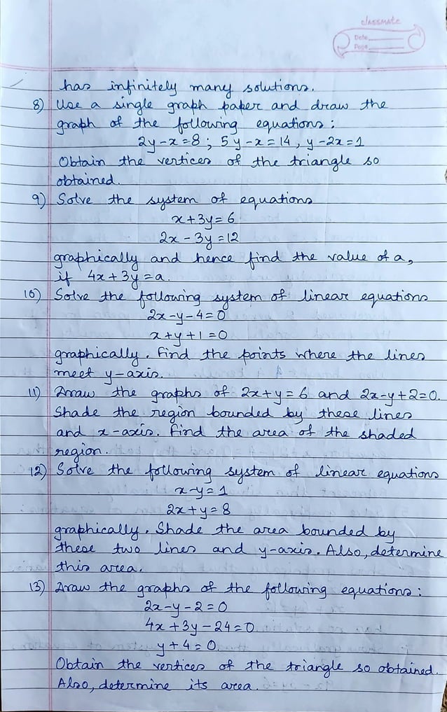 Grade 10 - CBSE - Pair of Linear Equations in Two Variables - Worksheet ...