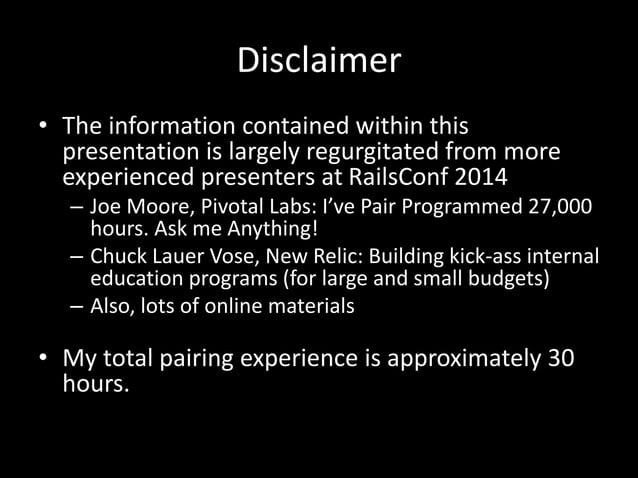 Pair Programming - the lightning talk | PPT