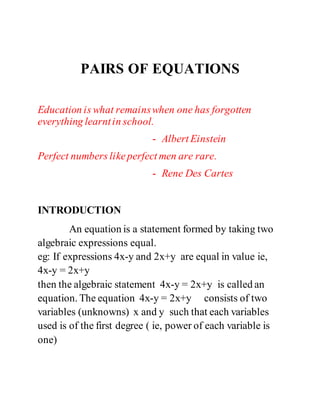 Pairs of equations | DOCX