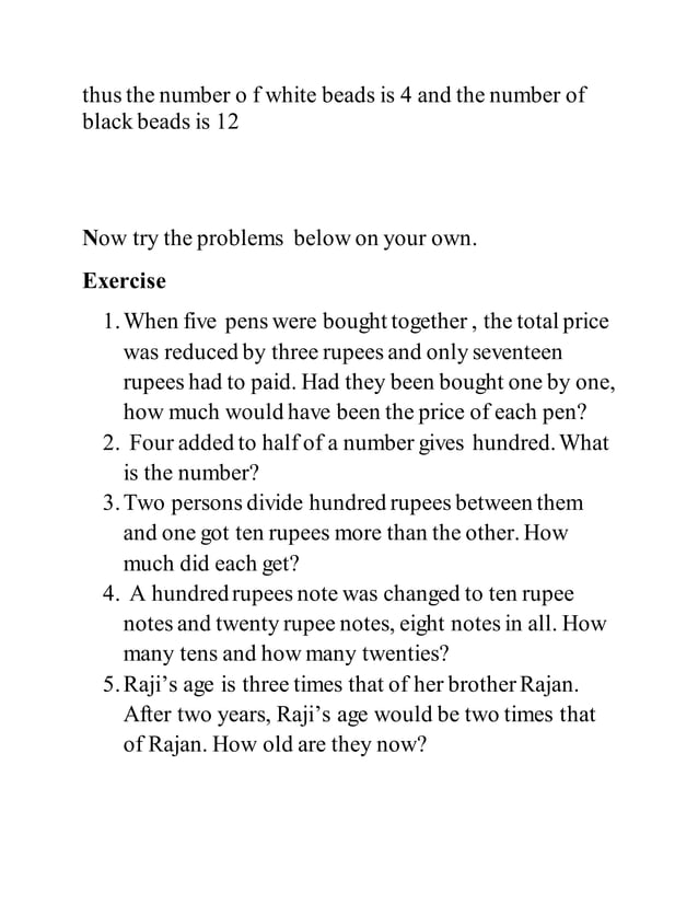 Pairs of equations | DOCX