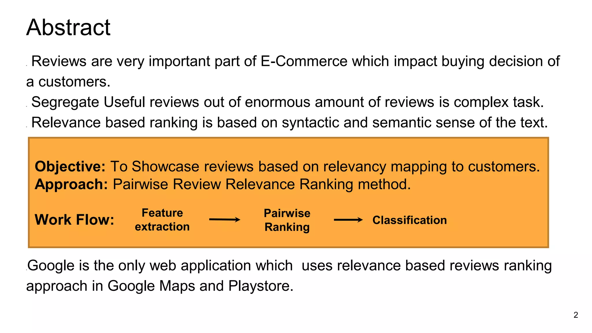Pairwise reviews ranking and classification | PPTX
