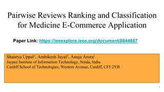 Pairwise reviews ranking and classification | PPTX
