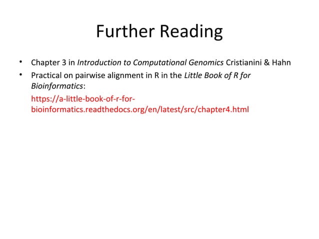 Pairwise sequence alignment | PPT | Databases | Computer Software and Applications