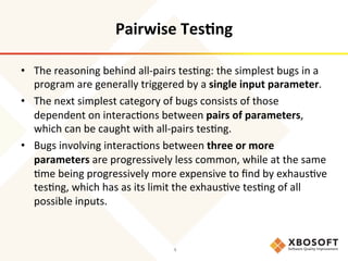 Pairwise testing - Strategic test case design | PDF