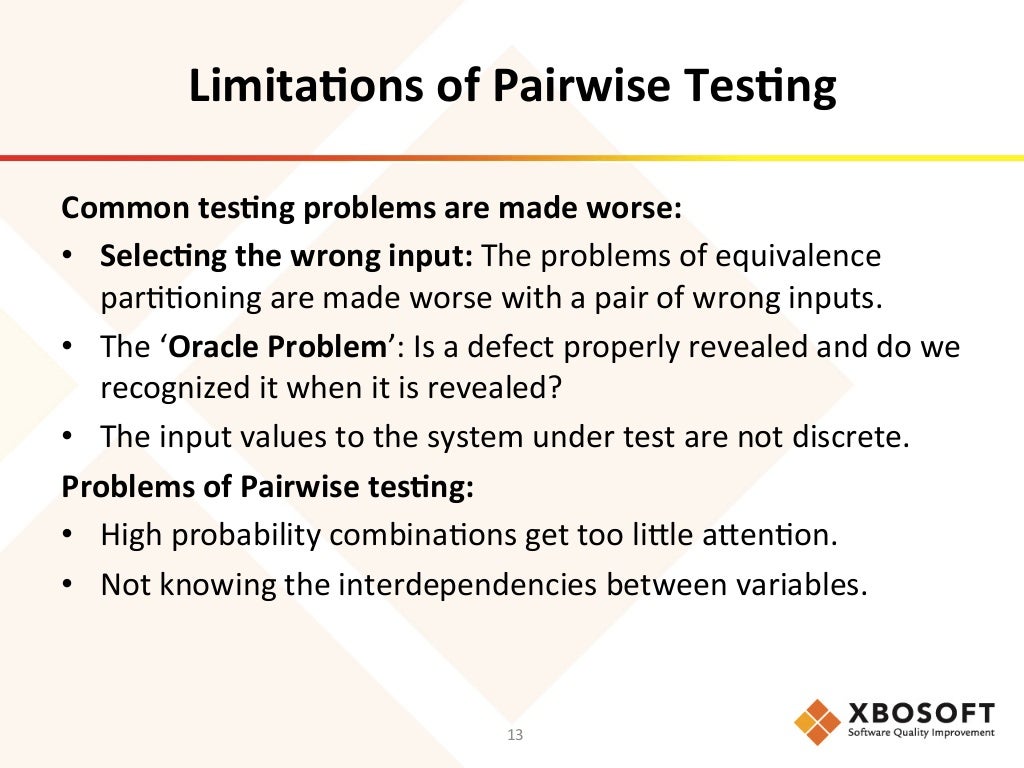 Pairwise Testing Strategic Test Case Design