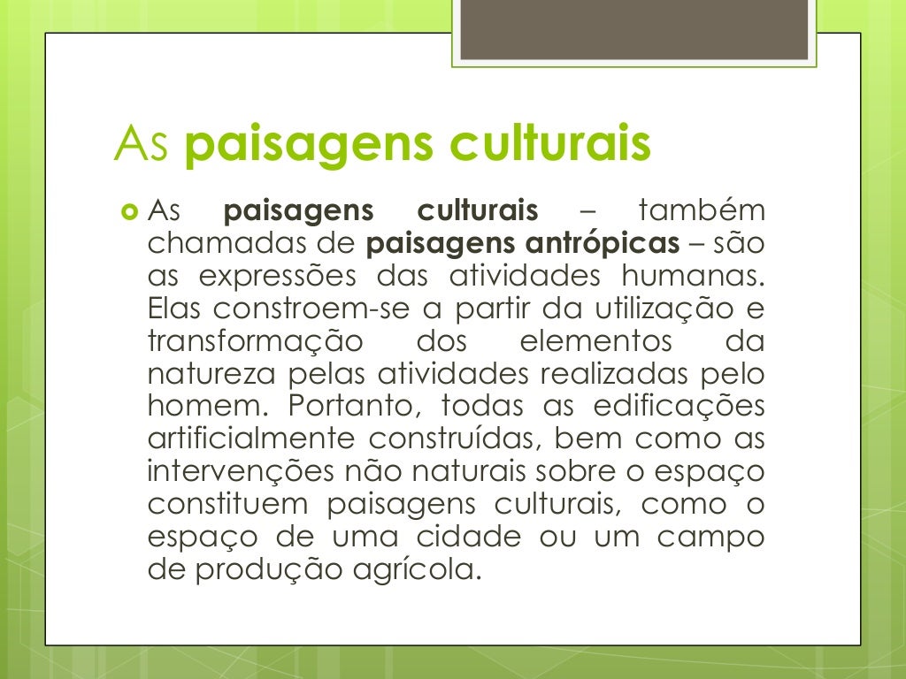 Paisagem cultural e paisagem natural