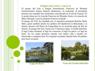 Paisajismo parque del este caracas | PPTX