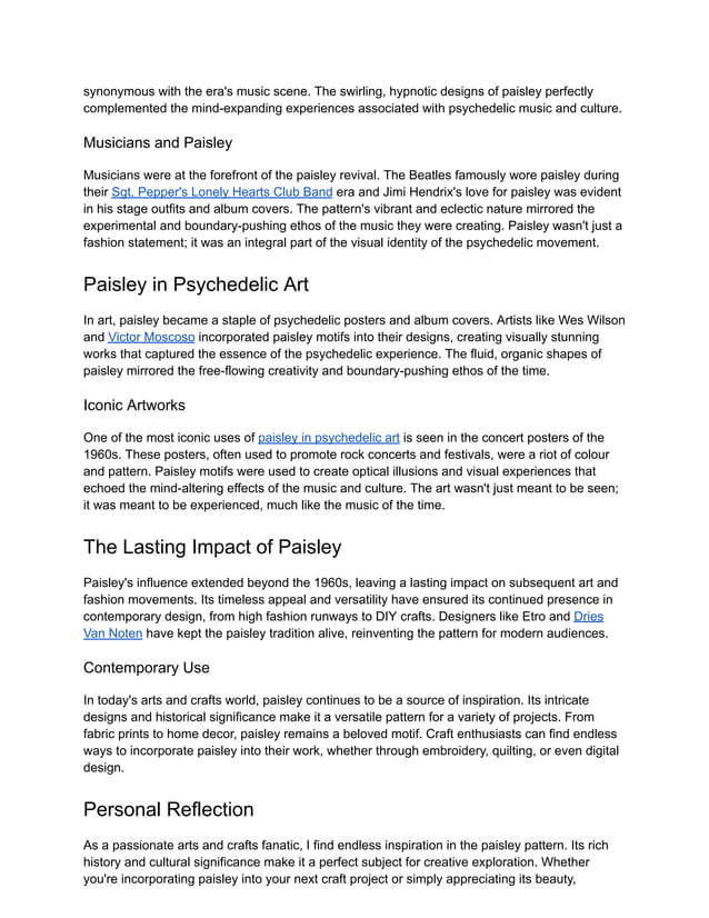 Paisley and Psychedelia - A Pattern's Influence on Music and Art ...