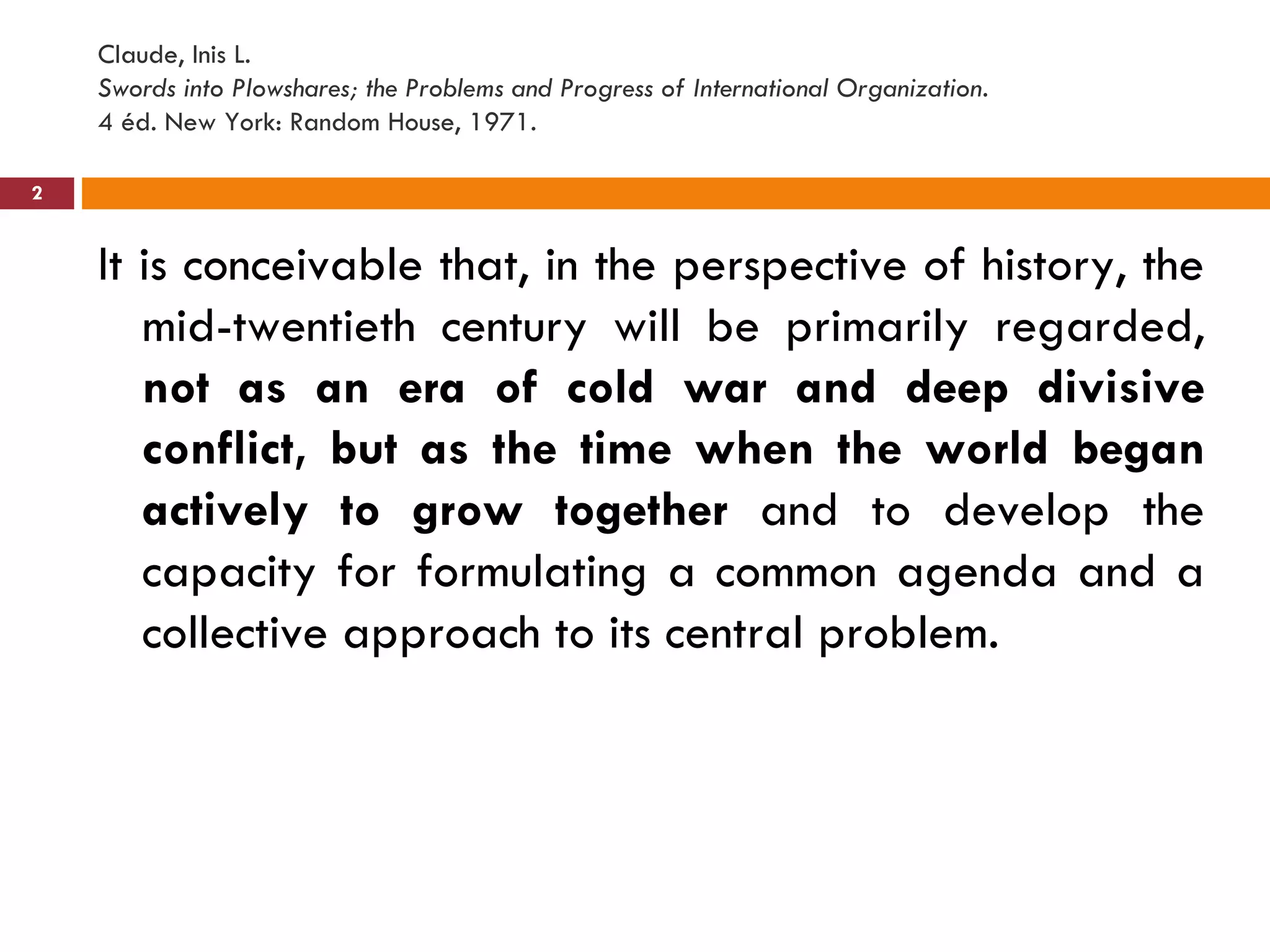 David Mitrany et le fonctionnalisme | PPT | Politics