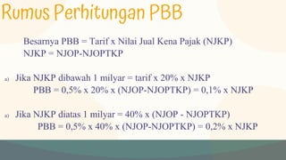 PAJAK BUMI DAN BANGUNAN (PBB), BEA PEROLEHAN | PPTX