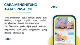 pajak penghasilan penghasilan pasal 23 . | PPTX
