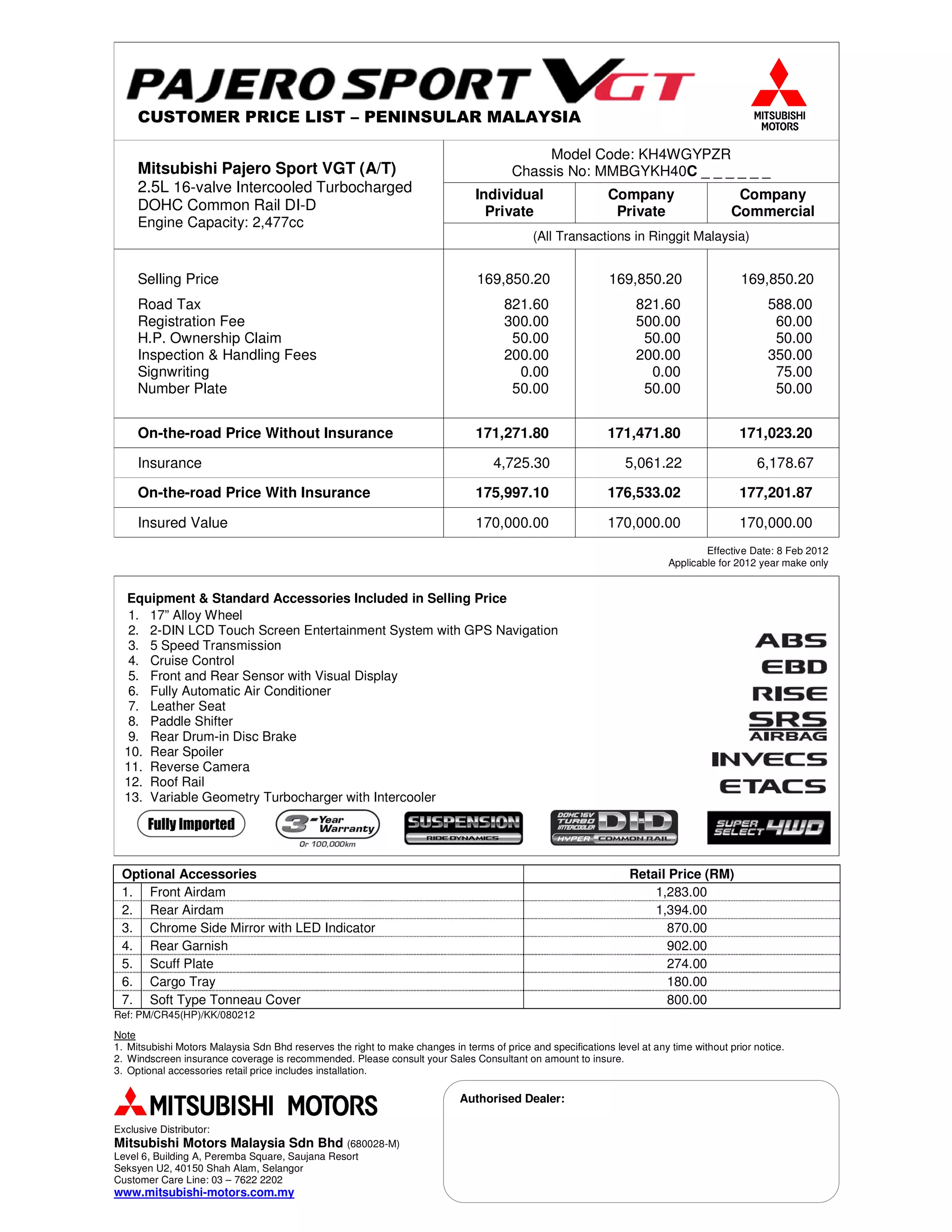 Mitsubishi Pajero Sport VGT | PDF