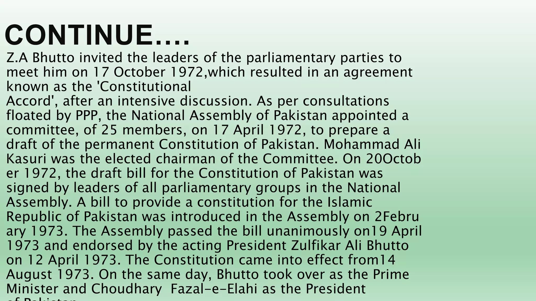 constitution 1973 Islamic republic of Pakistan(2017) ppt | PPTX