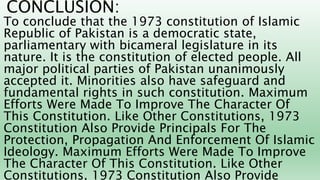 constitution 1973 Islamic republic of Pakistan(2017) ppt | PPTX
