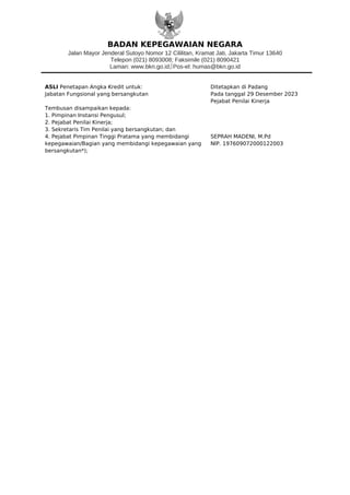 contoh Pak 2023 , guru sekolah Menengah Atas | PDF