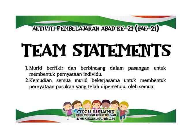 Aktiviti PAK21 dalam kelas sekolah rendah | PPT