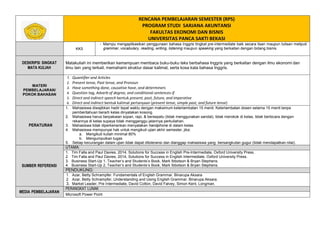 Rancangan Pembelajaran Semester Materi Bahasa Inggris | PPT