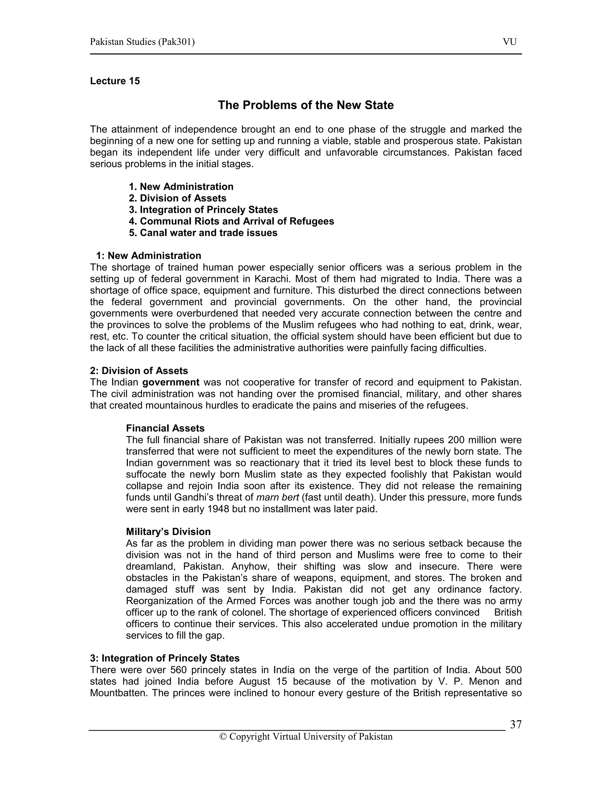 Pak301 handouts 1_30 | PDF