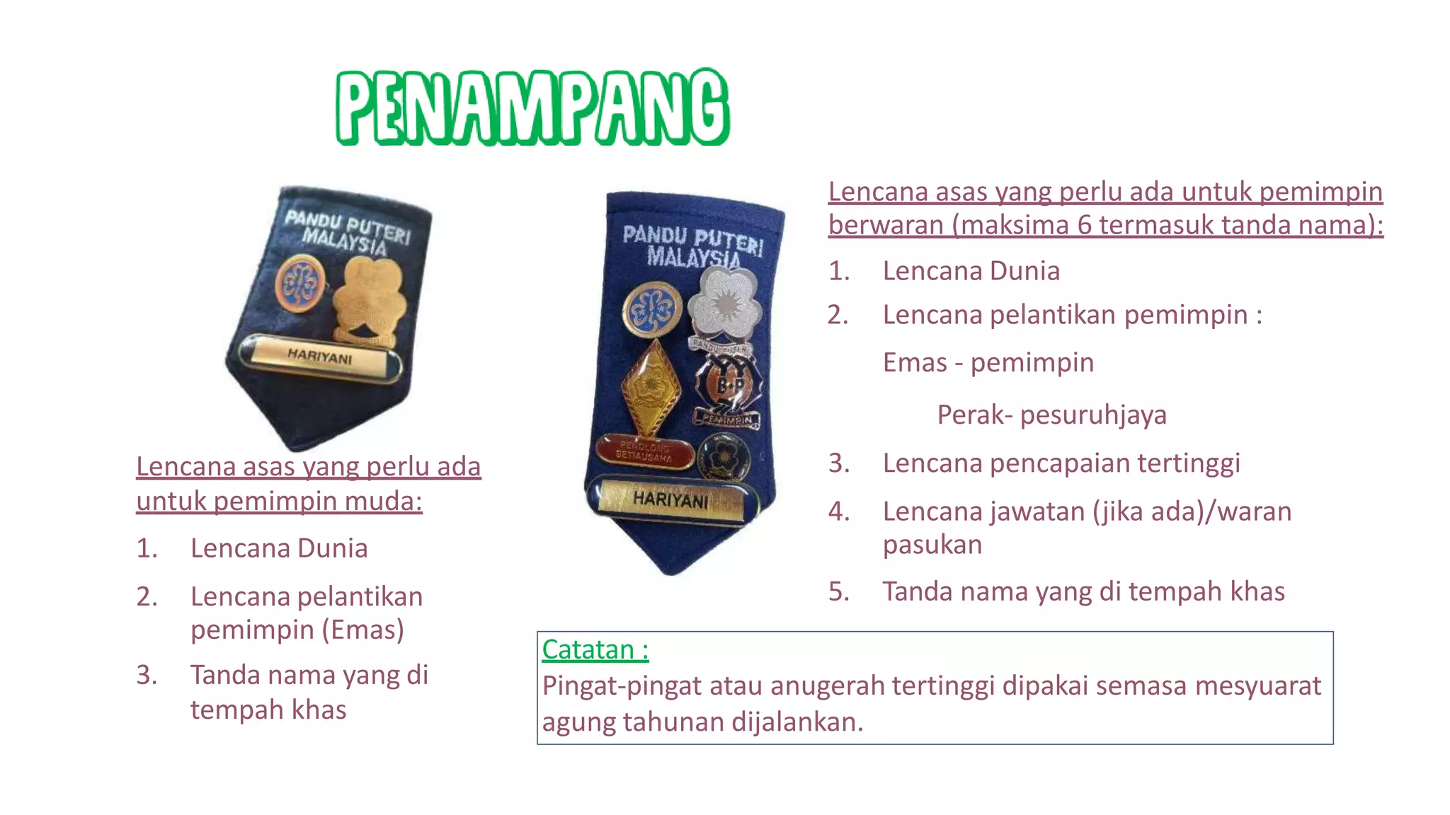 Pakaian seragam pandu puteri raja | PPTX