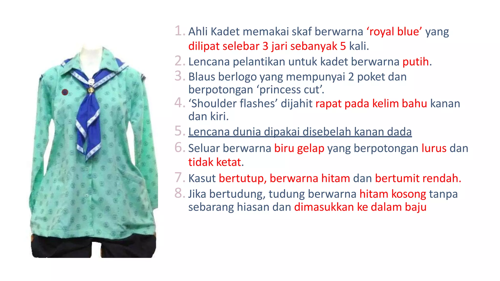 Pakaian seragam pandu puteri raja | PPTX