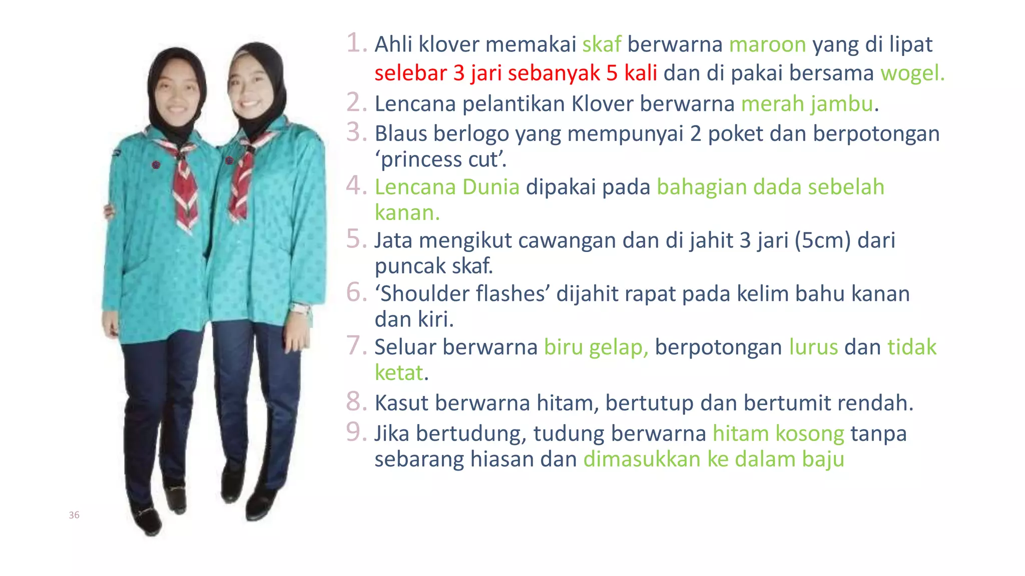 Pakaian seragam pandu puteri raja | PPTX