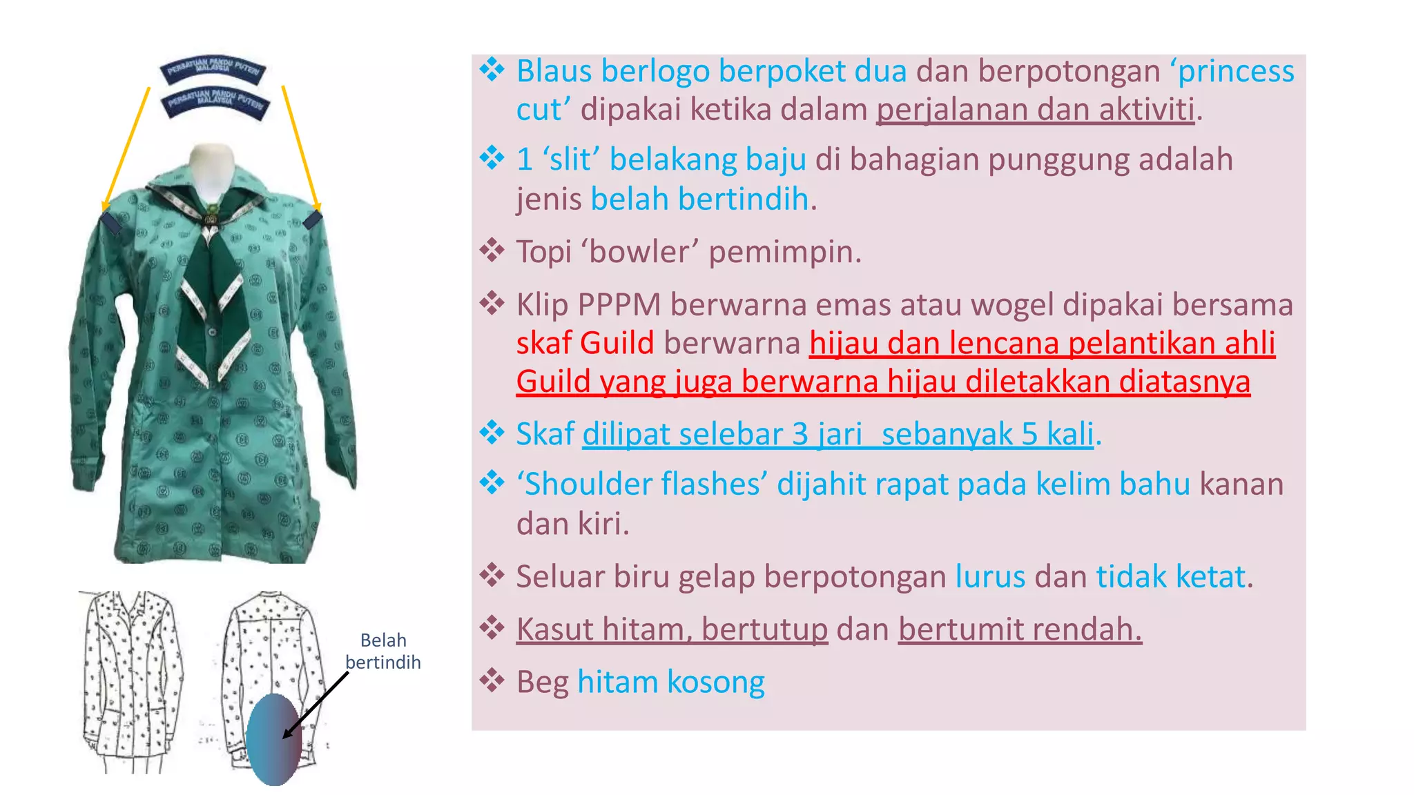 Pakaian seragam pandu puteri raja | PPTX