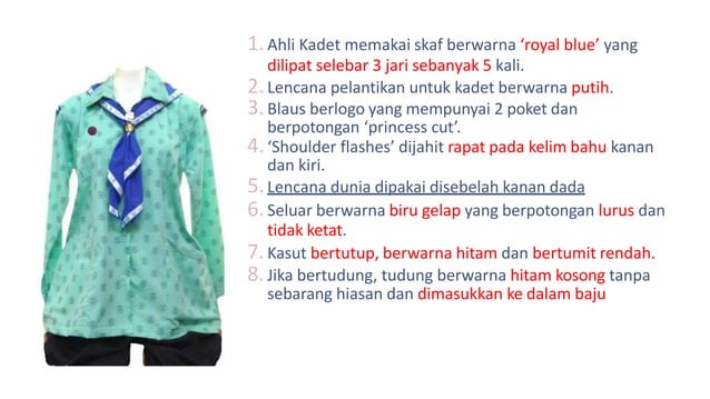Pakaian seragam pandu puteri raja | PPTX