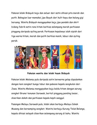 Pakaian tradisional etnik sarawak | DOCX