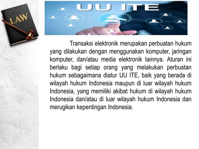 Hukum HAM dan UU ITE Nomor 11 tahun 2008 | PPT