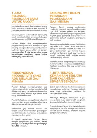 Pakatan Rakyat 2013 Election Manifesto Book (Bahasa Malaysia) | PDF