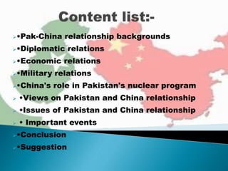 Pak china relations | PPTX