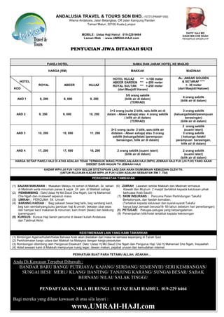 Pakej haji andalusia | PDF