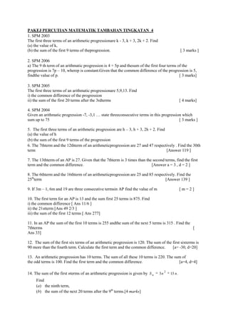 Pakej percutian matematik tambahan tingkatan 4 | DOCX | Education