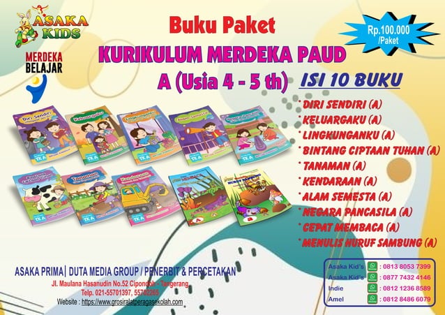 Paket Buku Kurikulum Merdeka PAUD Usia 4-5 Tahun | PPT