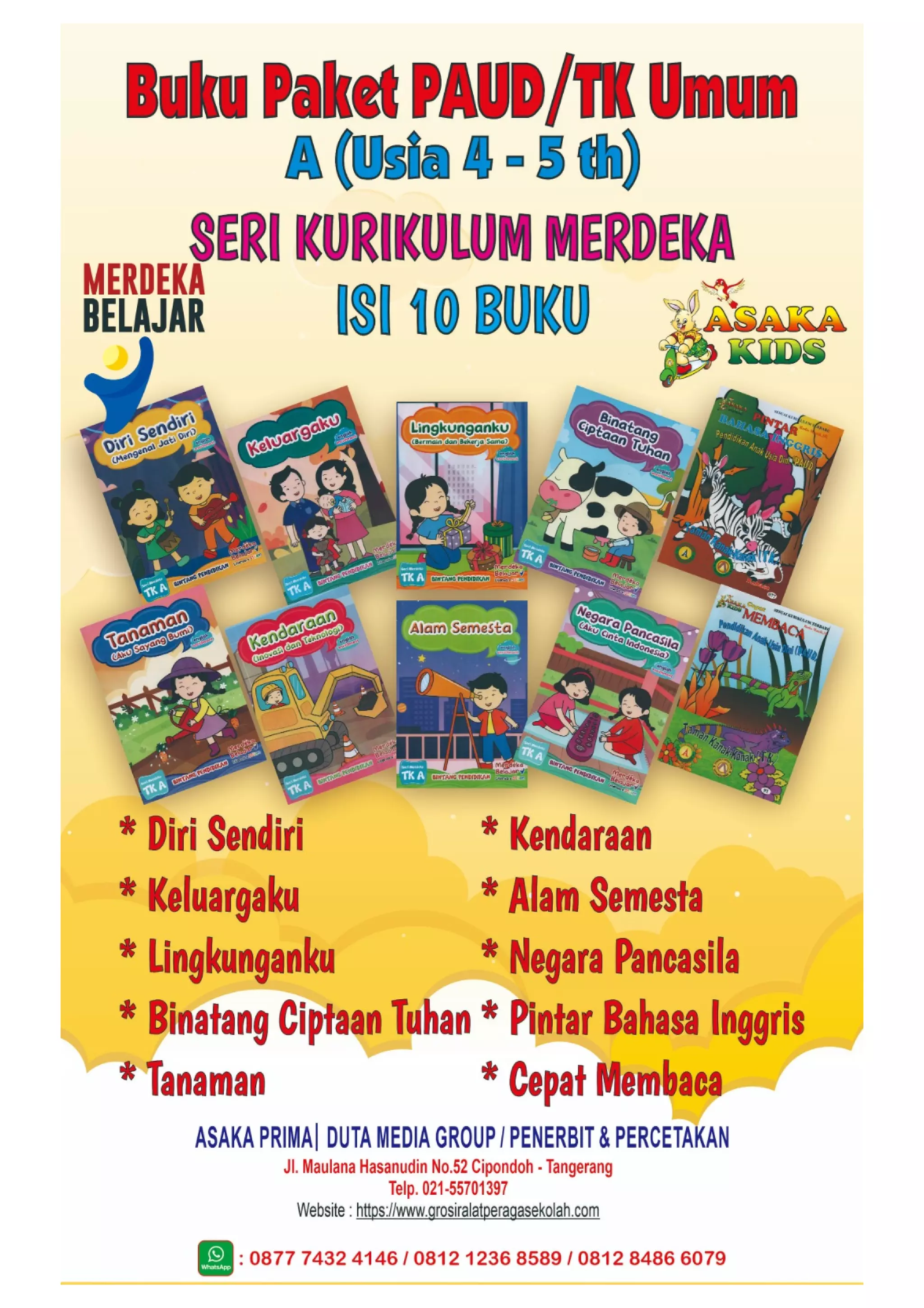 Buku Kurikulum Merdeka PAUD Usia 3-4 Tahun TA 2024/2025 | PDF
