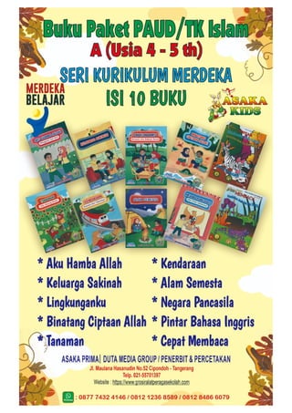 Buku Kurikulum Merdeka PAUD Usia 3-4 Tahun TA 2024/2025 | PDF