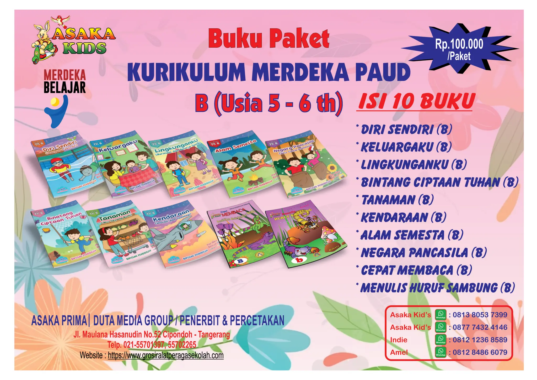 Buku Pembelajaran Paud 5-6 (Cerdas dan Kreatif) KUMER 2024 TK.B | PDF